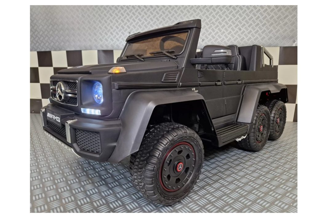 MERCEDES G63 AMG 6X6 | MAT ZWART |12V | 2.4G RC - Kids-Accu Cars